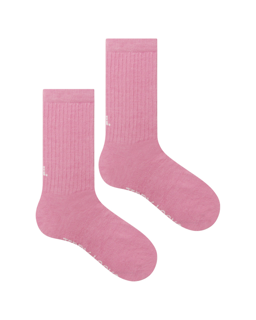 Soft Pink Ribbed Crew - Eco-friendly Boot Socks – Teddy Locks