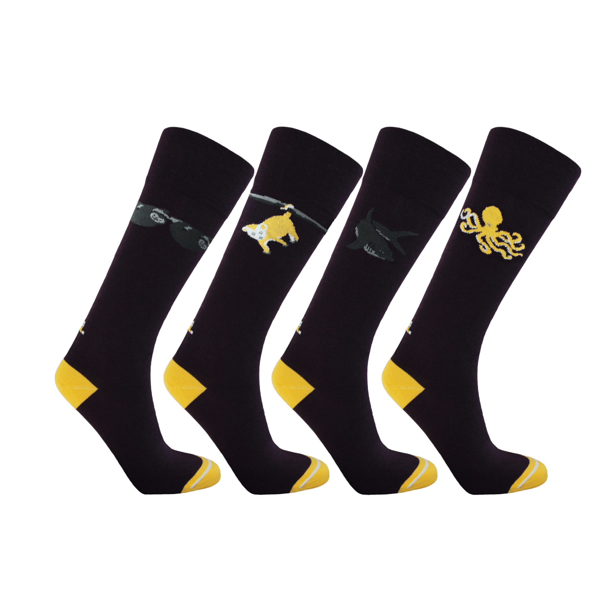 Sustainable Socks - Dark Purple Long Socks with Arch Support – Teddy Locks